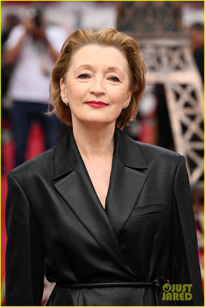 Lesley Manville & Lucas Bravo Share a Hug at 'Mrs. Harris Goes to Paris ...