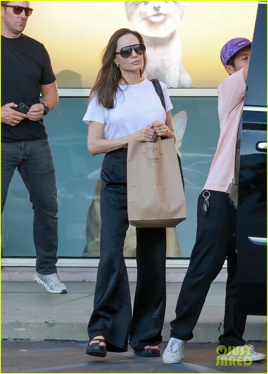 Angelina Jolie Goes Shopping for Pets Supplies with Son Pax, 18: Photo ...