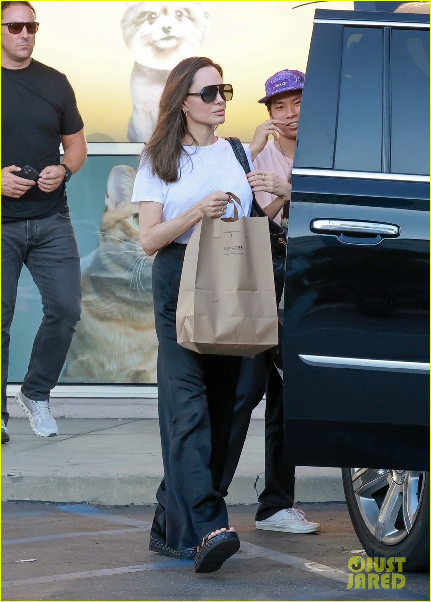 Angelina Jolie Goes Shopping for Pets Supplies with Son Pax, 18: Photo ...