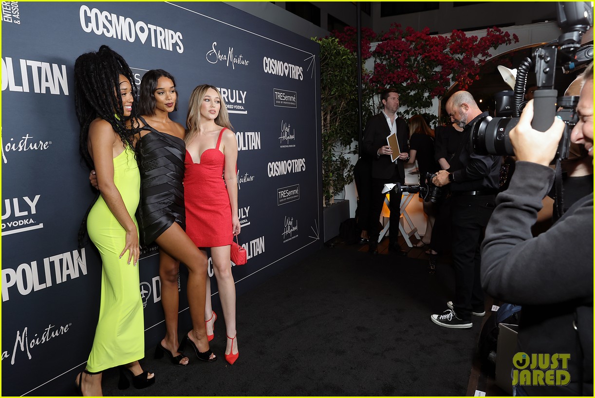 Laura Harrier Stuns in Classic Black Dress at 'Cosmopolitan' Cover ...