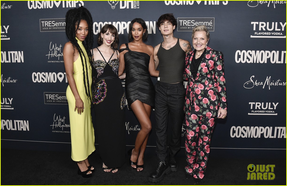 Laura Harrier Stuns in Classic Black Dress at 'Cosmopolitan' Cover ...
