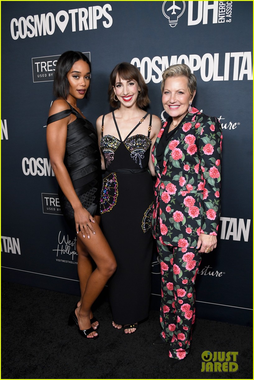 Laura Harrier Stuns in Classic Black Dress at 'Cosmopolitan' Cover ...