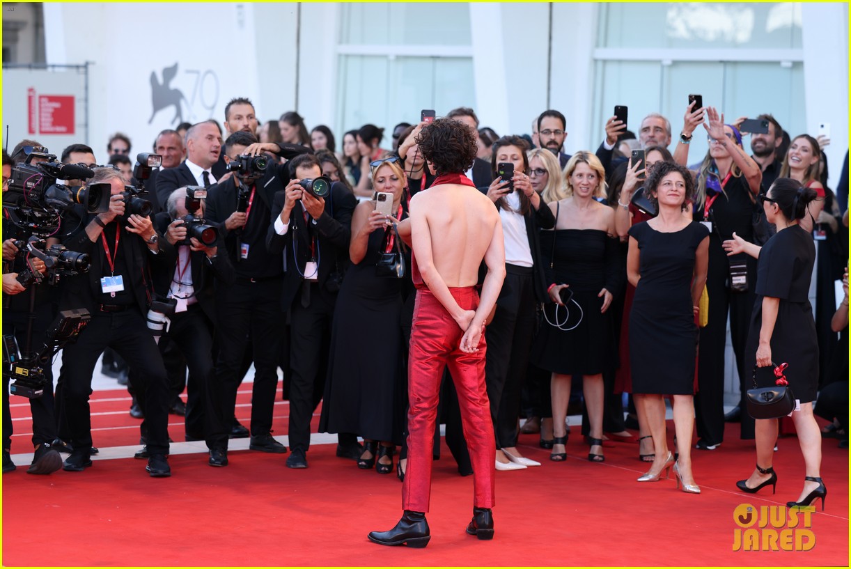 Timothee Chalamet Wears Backless Red Outfit to Venice Premiere of ...