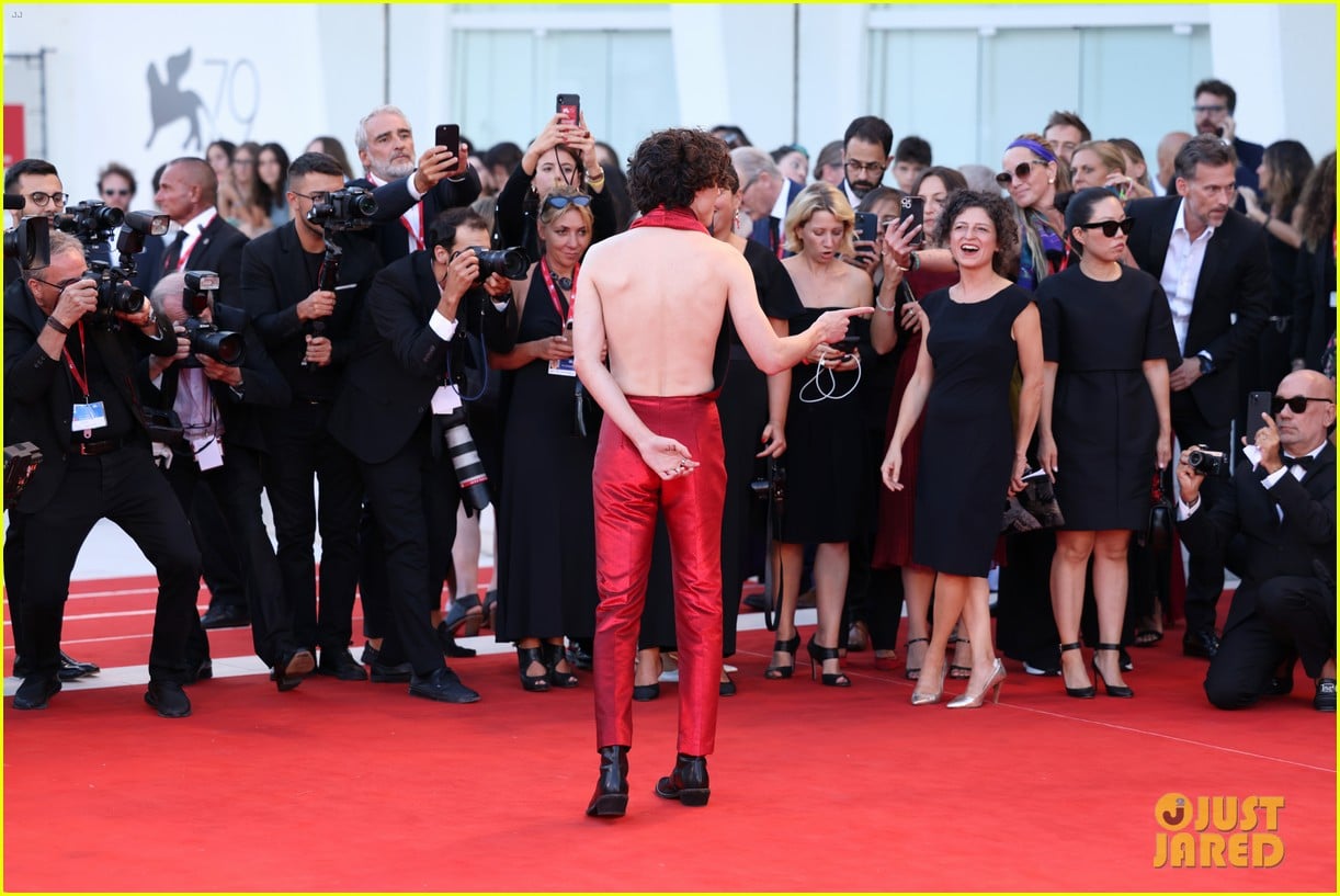 Timothee Chalamet Wears Backless Red Outfit to Venice Premiere of ...
