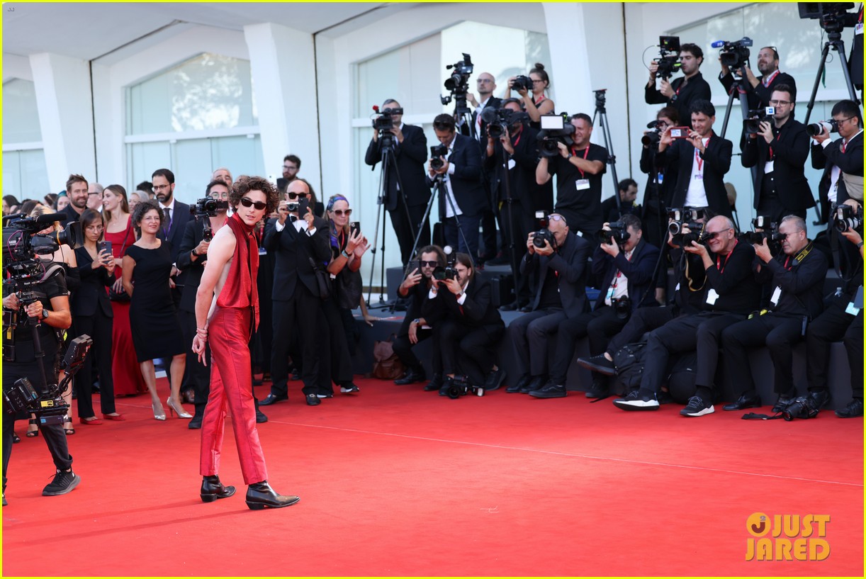 Timothee Chalamet Wears Backless Red Outfit to Venice Premiere of ...