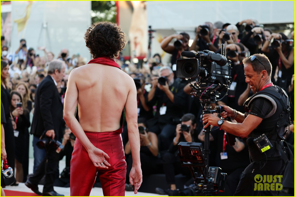 Timothee Chalamet Wears Backless Red Outfit to Venice Premiere of ...