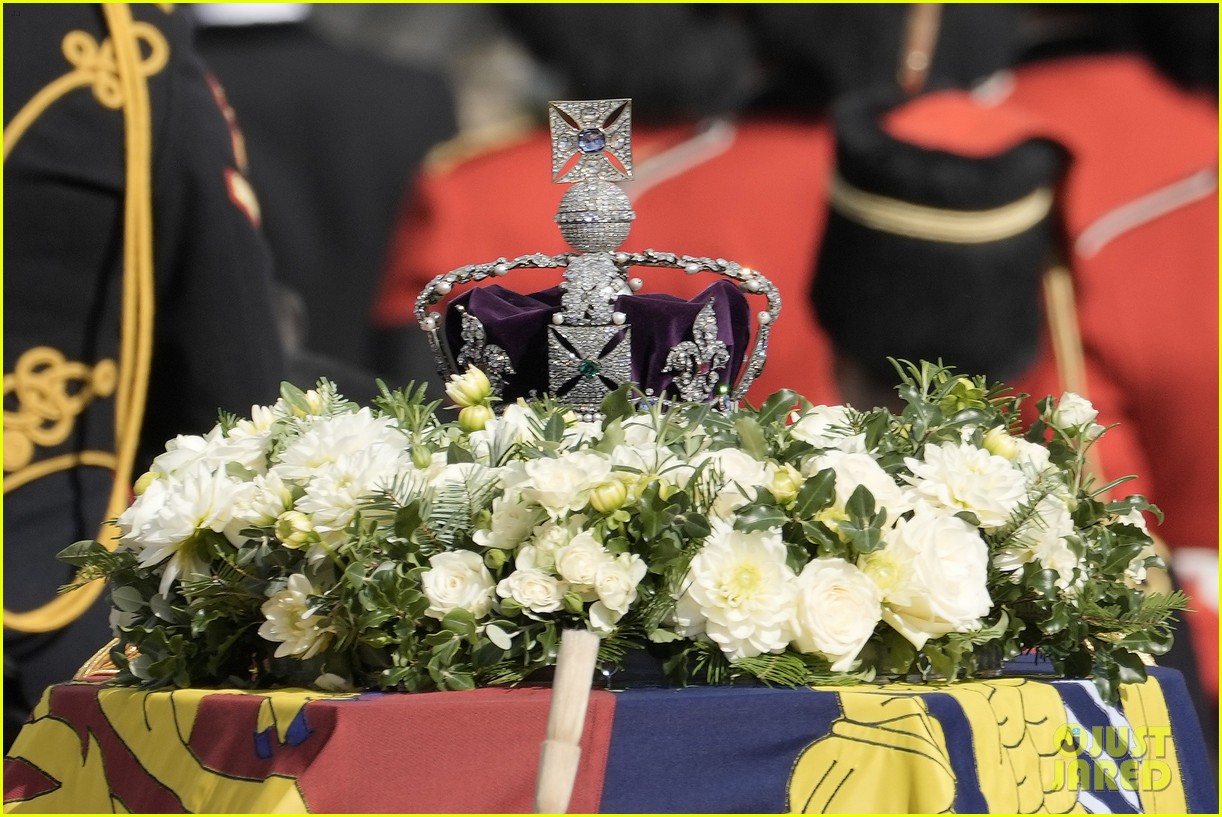 Prince William & Prince Harry Walk Side-By-Side During Procession of Queen Elizabeth's Coffin ...