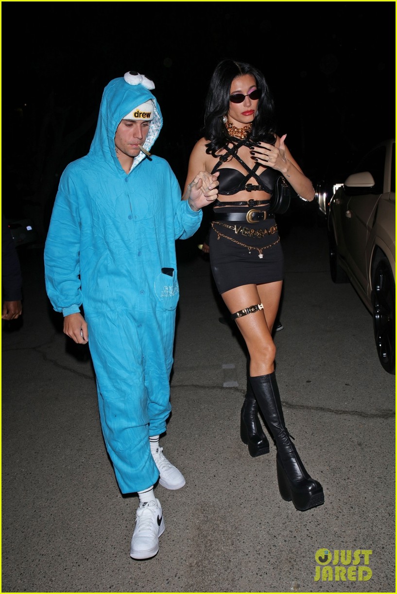 Hailey Bieber Dresses as a Sexy Vampire for Halloween While Justin ...