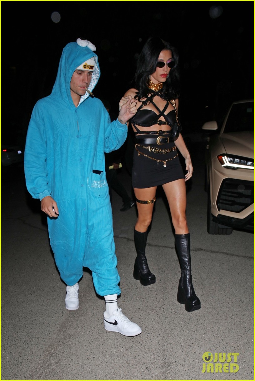 Hailey Bieber Dresses as a Sexy Vampire for Halloween While Justin ...