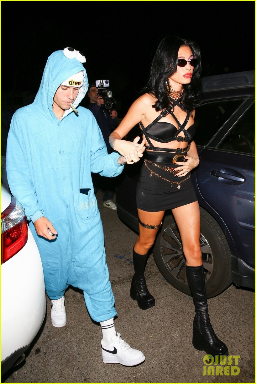 Hailey Bieber Dresses as a Sexy Vampire for Halloween While Justin ...