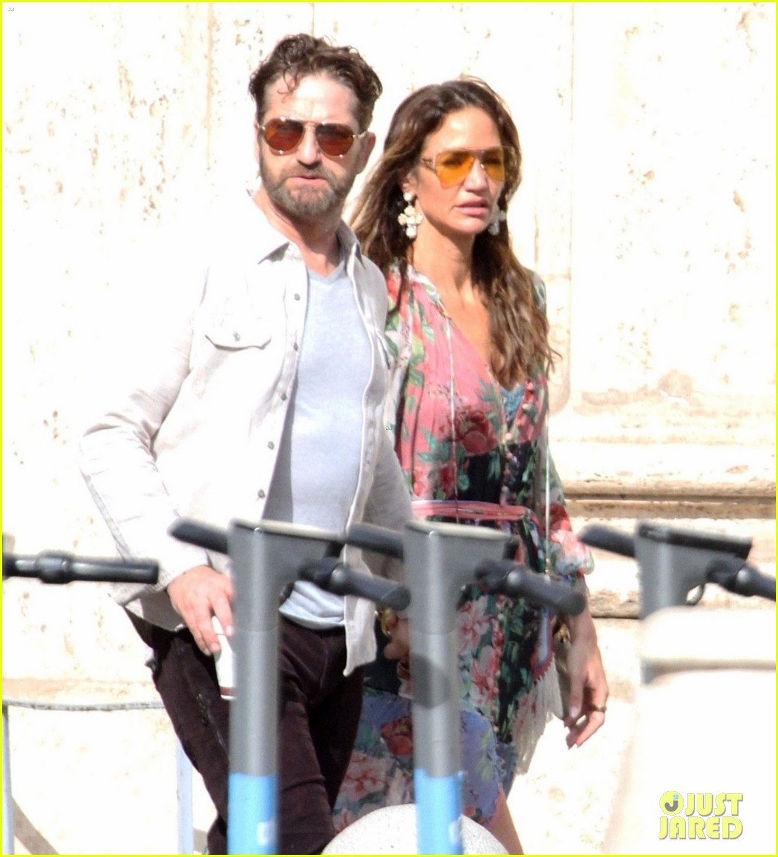 Gerard Butler & Girlfriend Morgan Brown Seen At Mass Service During ...