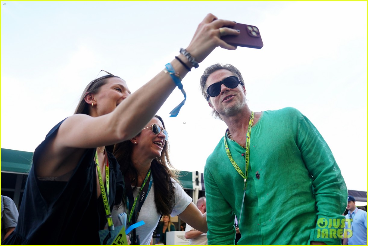 Brad Pitt Attends Another Formula One Grand Prix Practice Session in ...