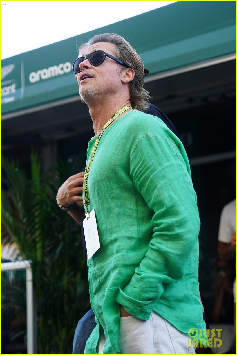 Brad Pitt Attends Another Formula One Grand Prix Practice Session in ...