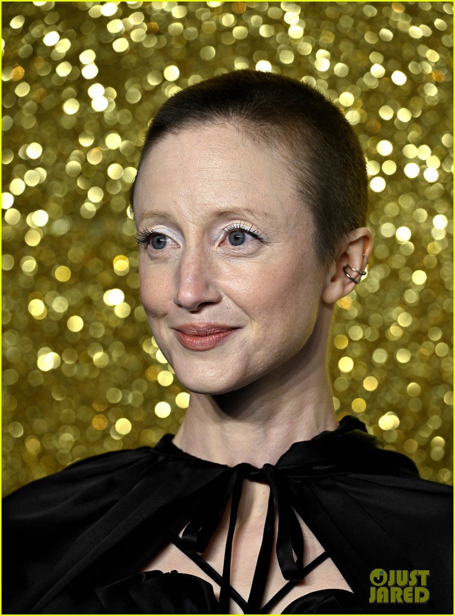 Andrea Riseborough Debuts Shaved Head at 'Matilda' Premiere, Keeps Cast ...
