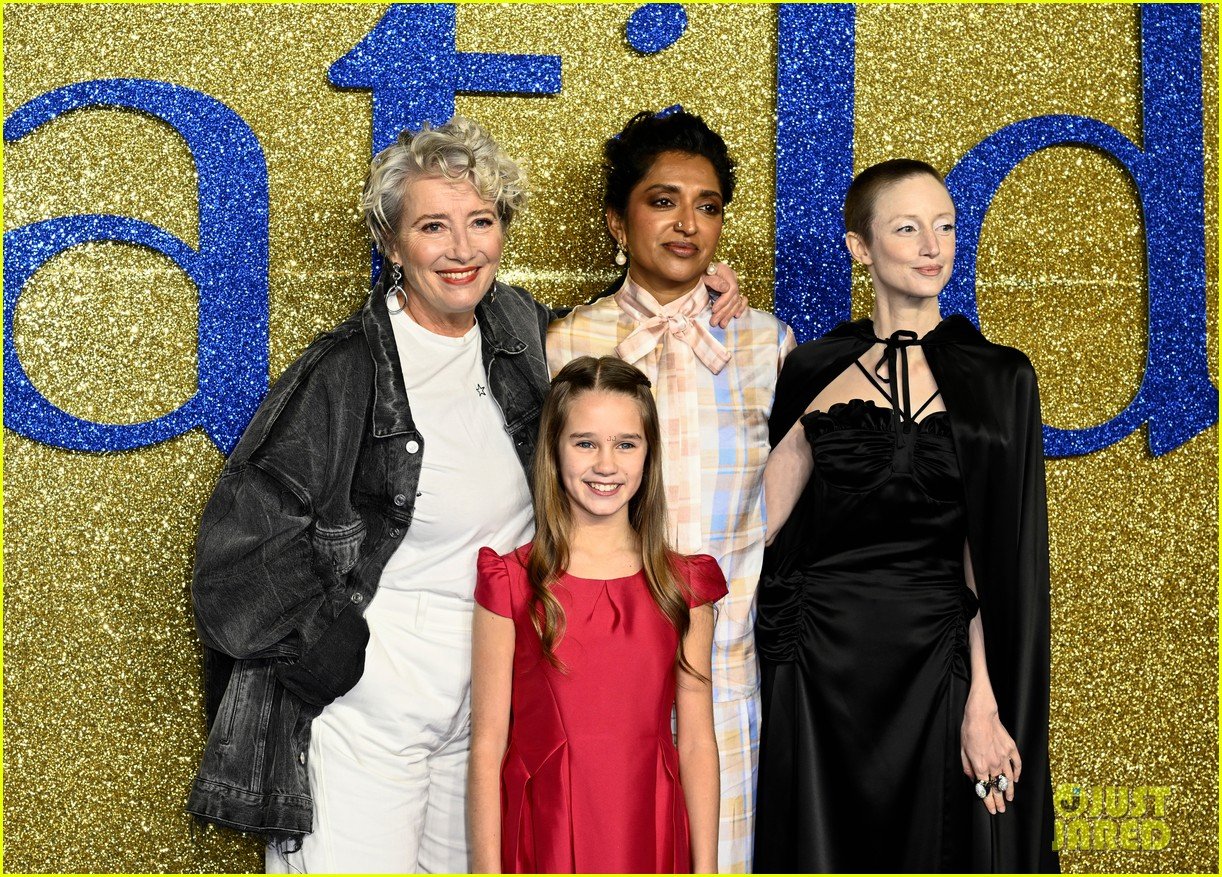 Andrea Riseborough Debuts Shaved Head at 'Matilda' Premiere, Keeps Cast ...