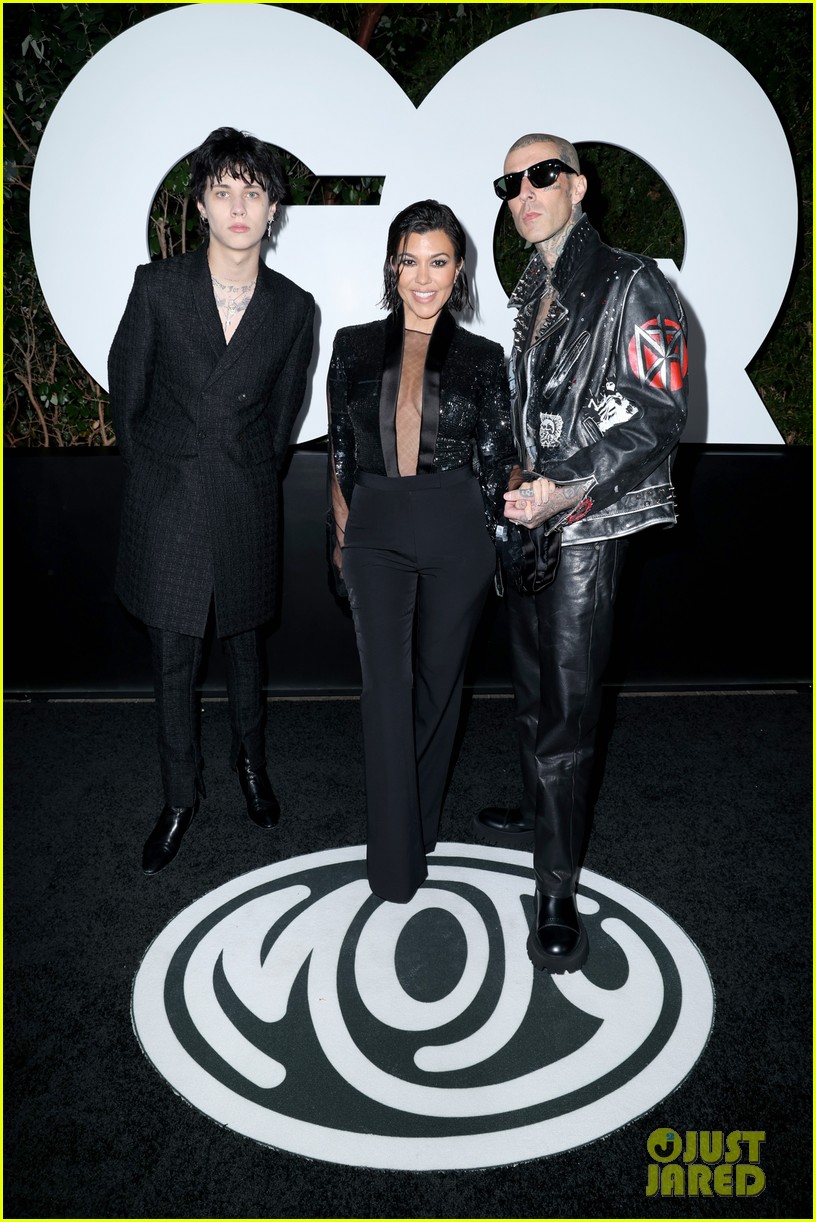 Kourtney Kardashian Joins Husband Travis Barker & His Son Landon at GQ ...