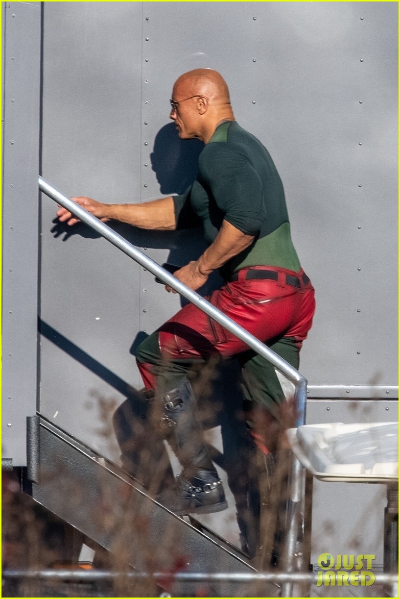 Dwayne Johnson Wears All-Leather Look While Filming 'Red One' Scenes ...