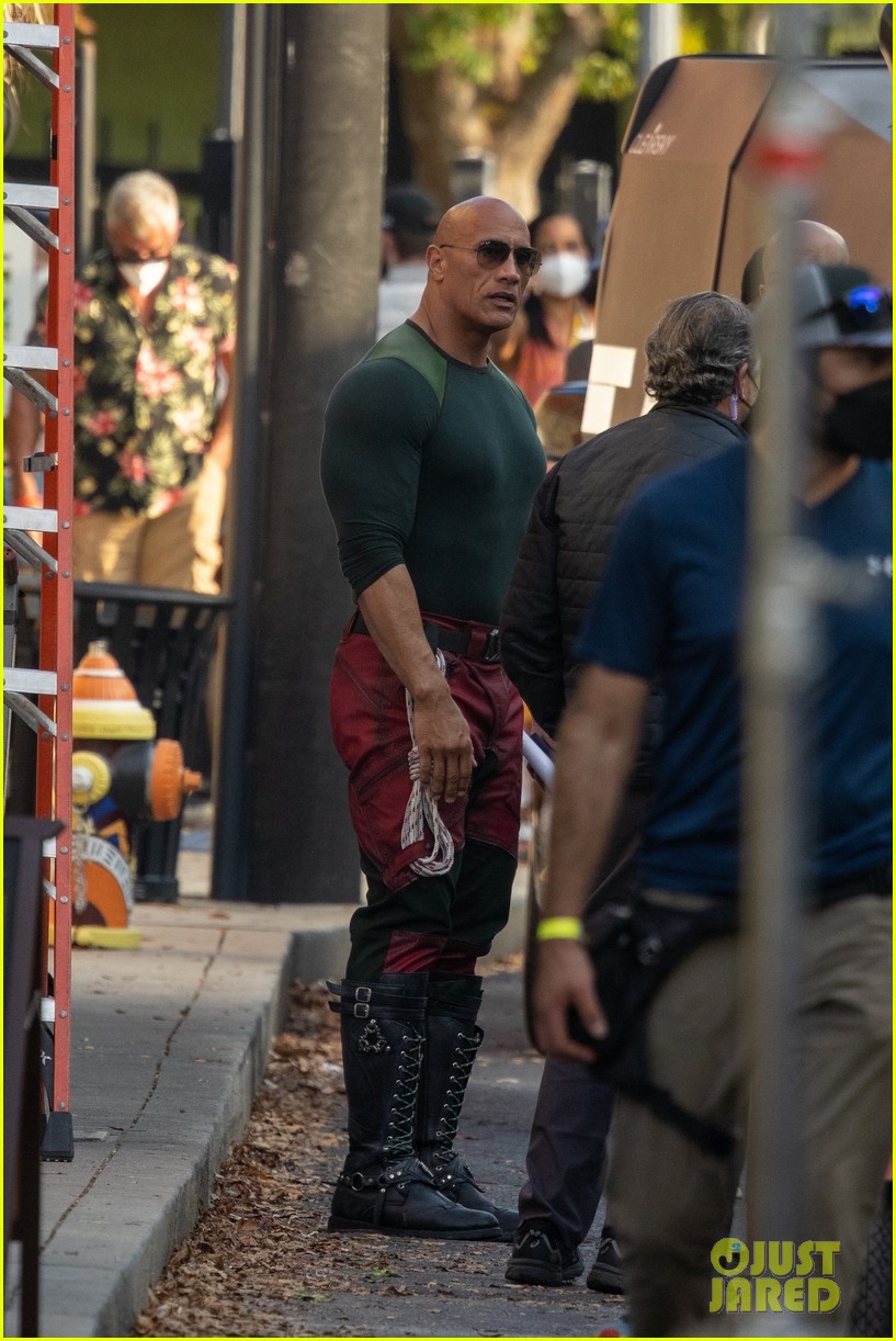Dwayne Johnson Wears All-Leather Look While Filming 'Red One' Scenes ...