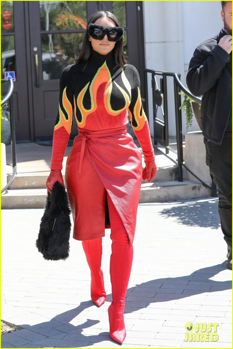 Kim Kardashian Reveals Backstory Behind Her Red Flame Outfit, Reacts to ...