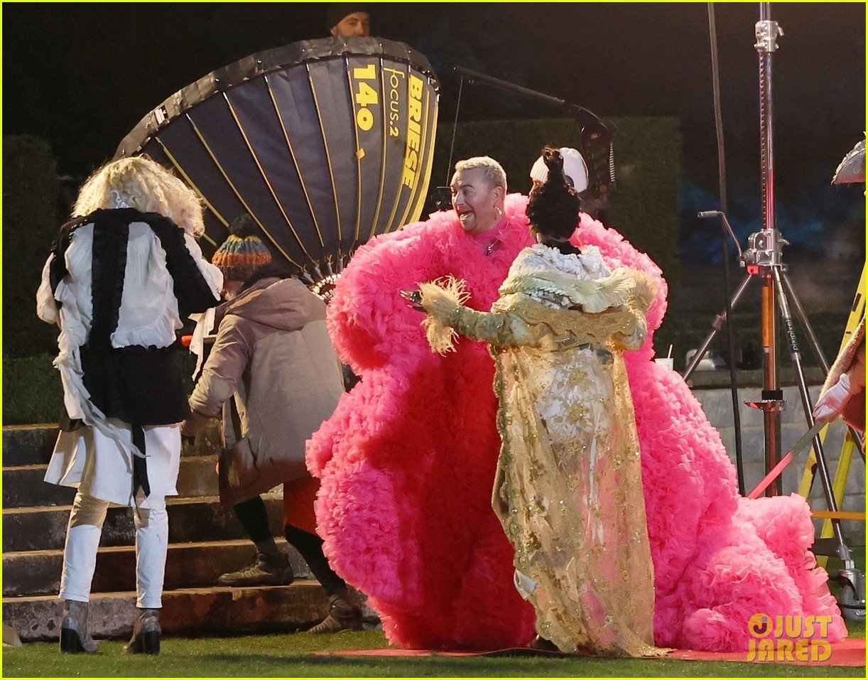 Sam Smith Dons Stunning Pink Dress While Filming New Music Video ...