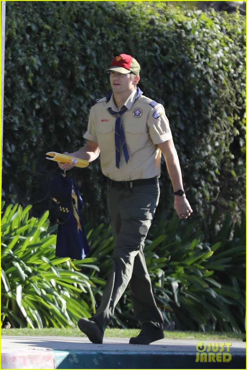 Ashton Kutcher Wears His Boy Scouts Troop Leader Uniform Out in LA ...