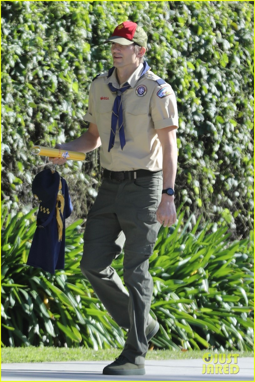 Ashton Kutcher Wears His Boy Scouts Troop Leader Uniform Out in LA ...