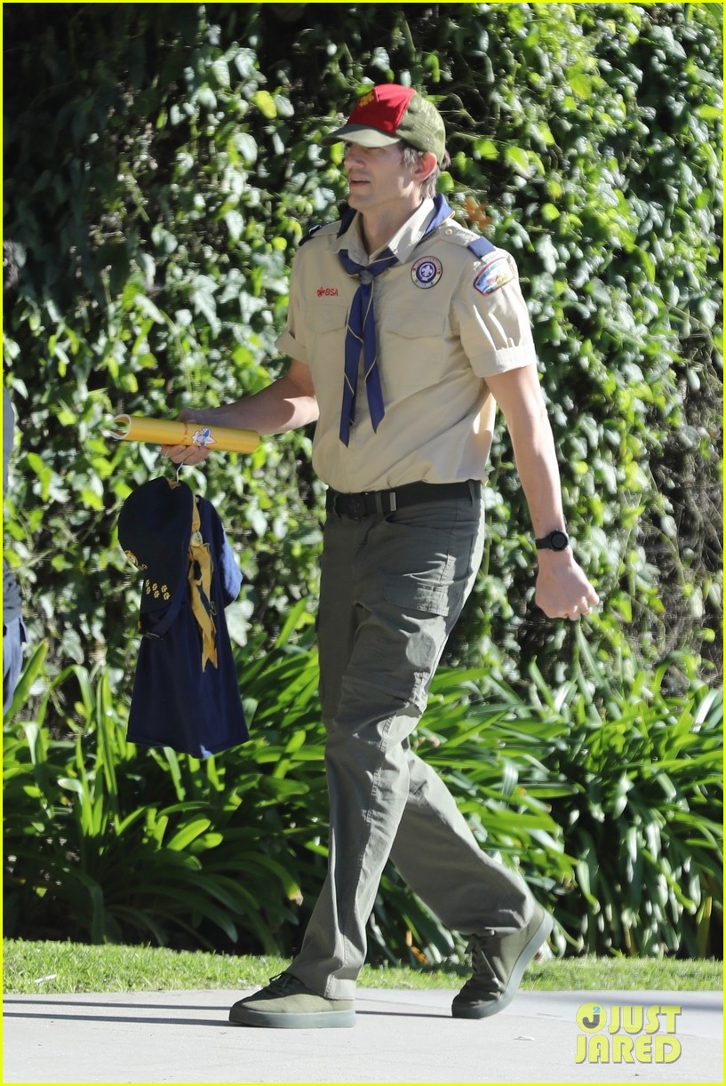 Ashton Kutcher Wears His Boy Scouts Troop Leader Uniform Out in LA ...