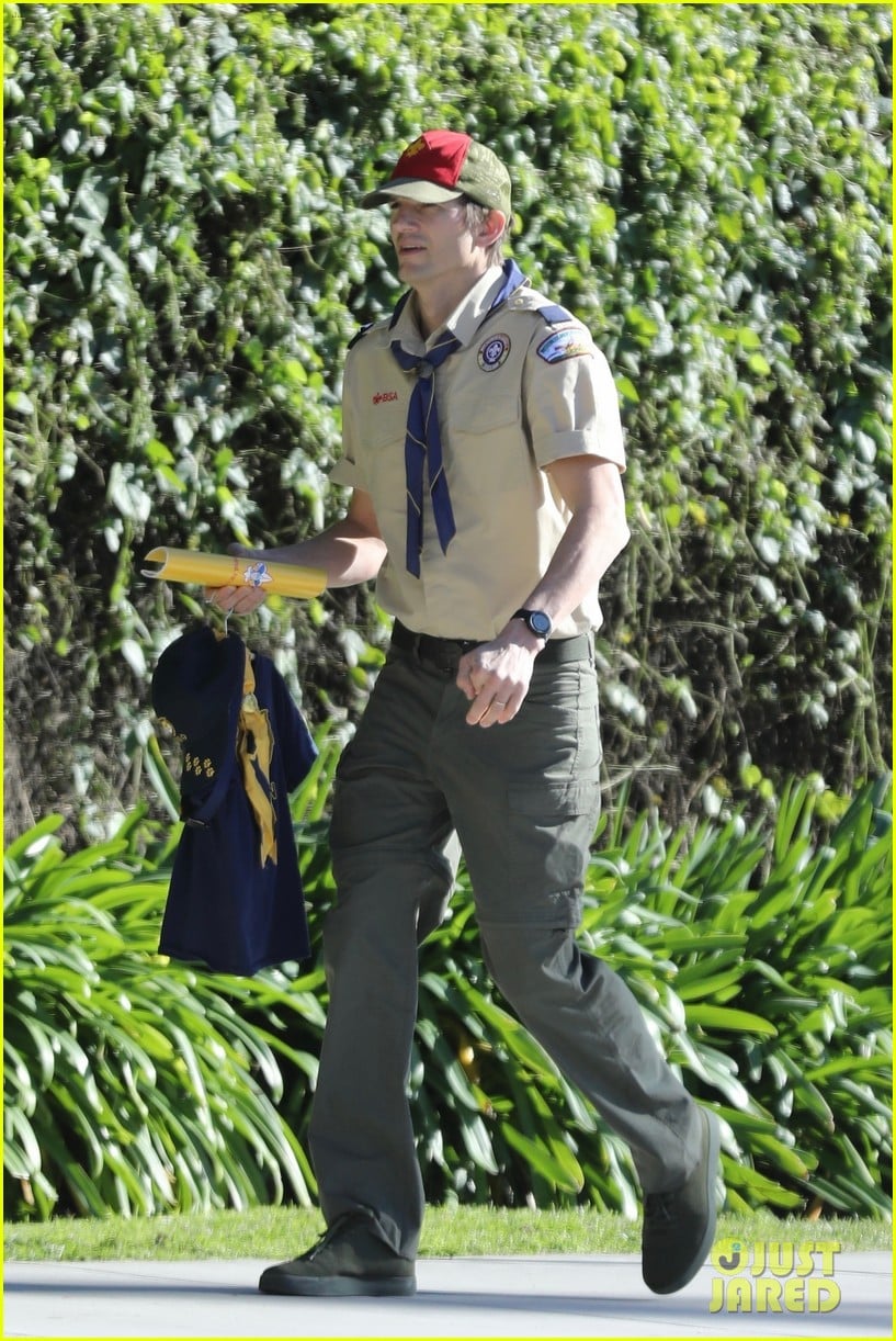 Ashton Kutcher Wears His Boy Scouts Troop Leader Uniform Out in LA ...