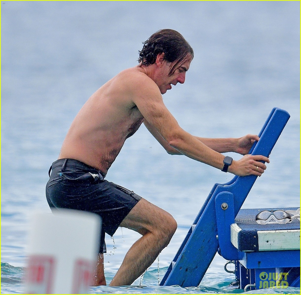 Isla Fisher Wears Pink Bathing Suit During Beach Day with Sacha Baron ...