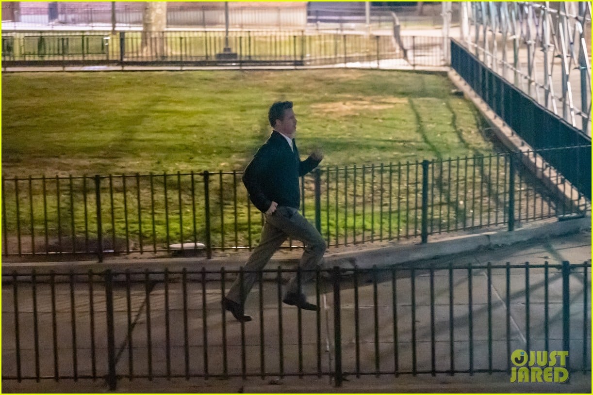 Brad Pitt Chases Down Underwear-Clad Austin Abrams on Set of 'Wolves ...