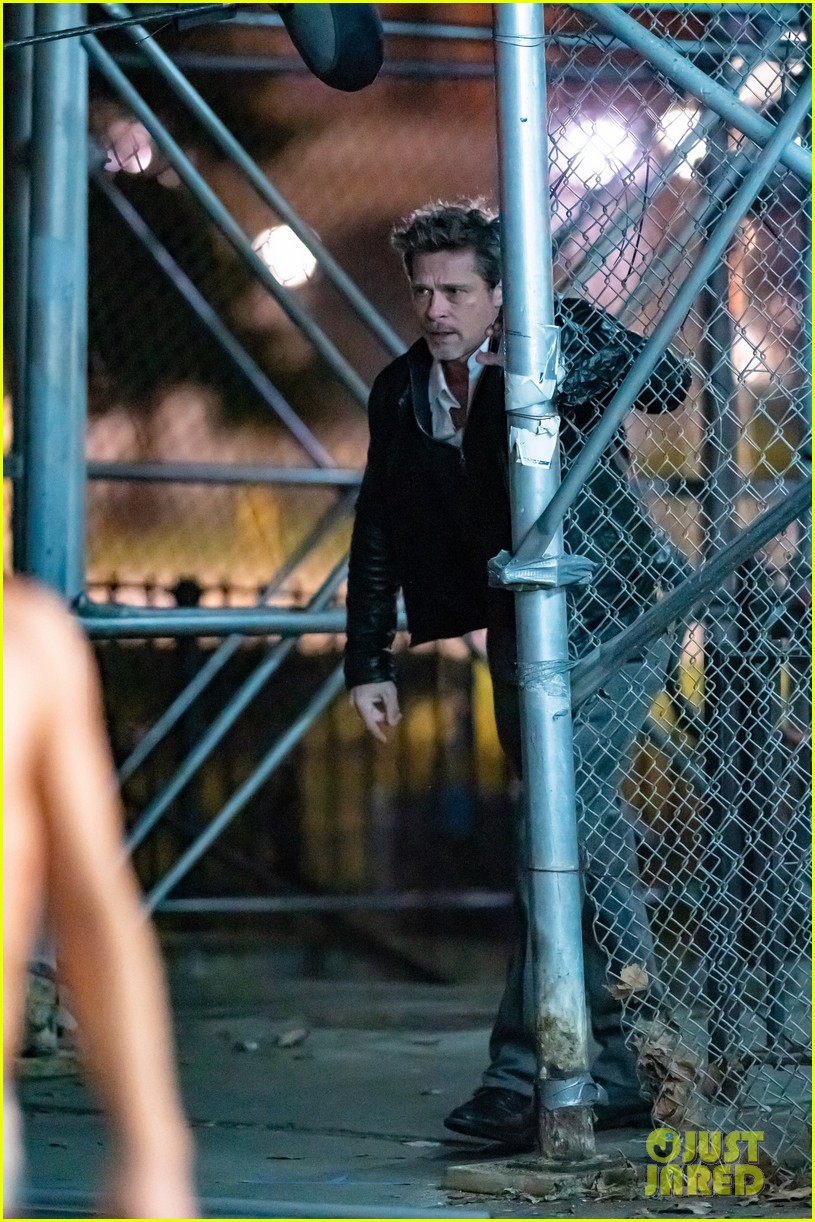 Brad Pitt Chases Down Underwear-Clad Austin Abrams on Set of 'Wolves ...