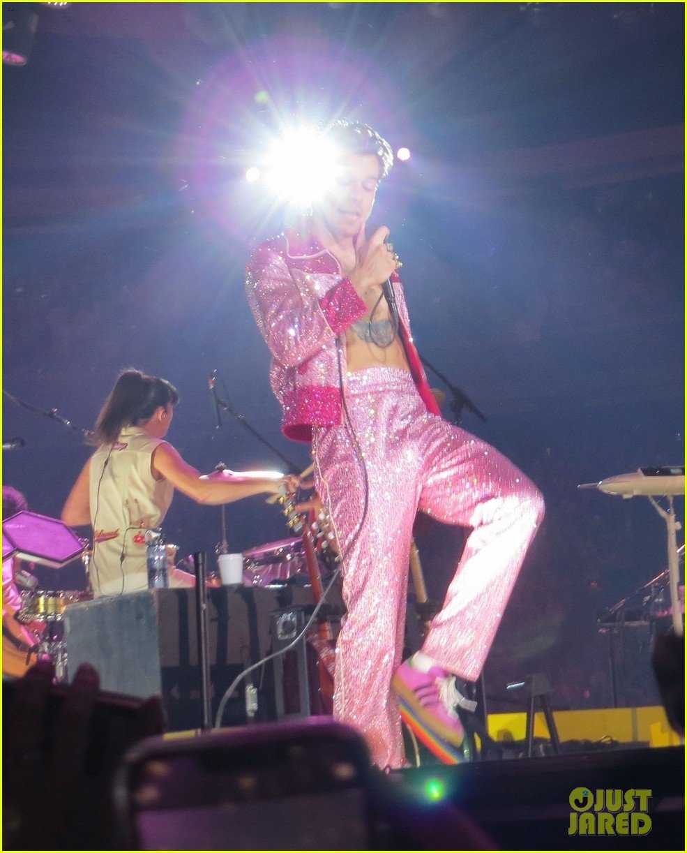 Harry Styles Rocks Out In Pink Sequined Pants During Concert on His ...