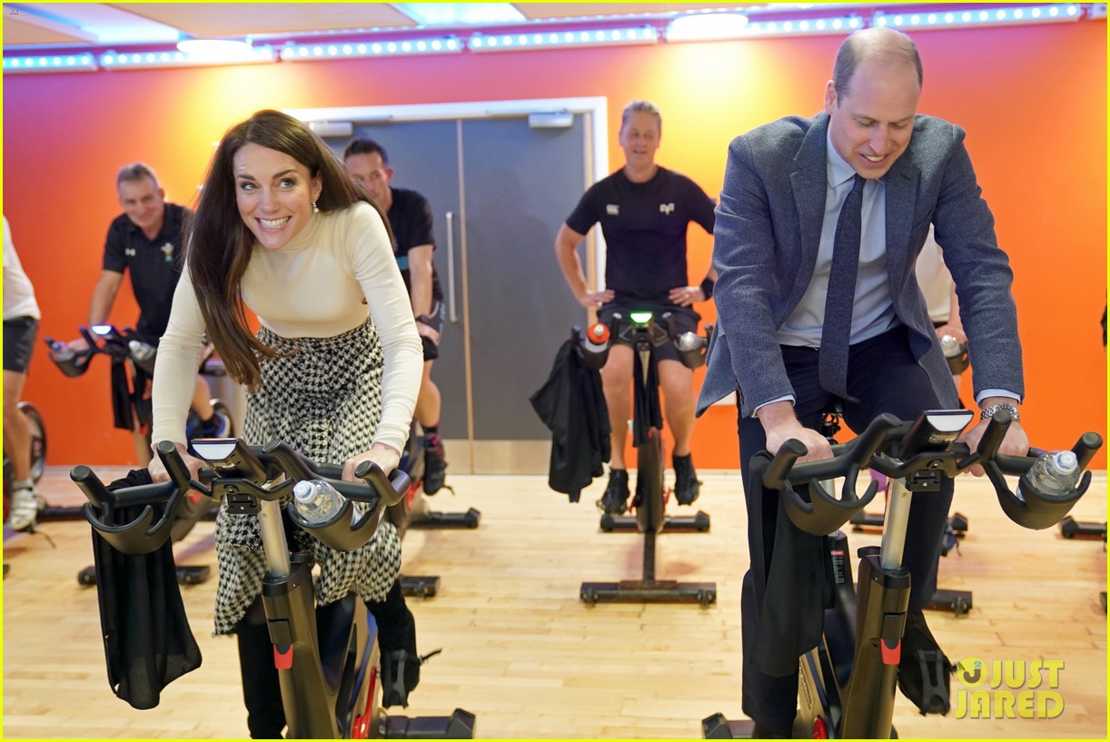 Kate Middleton Wins a Spin Bike Contest While Wearing a Skirt & Heels ...