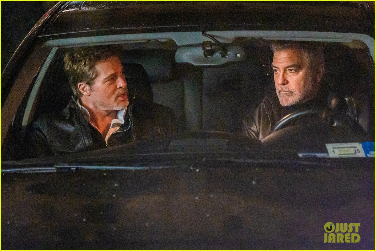 Brad Pitt & George Clooney Film Late-Night Scenes for 'Wolves' Thriller ...