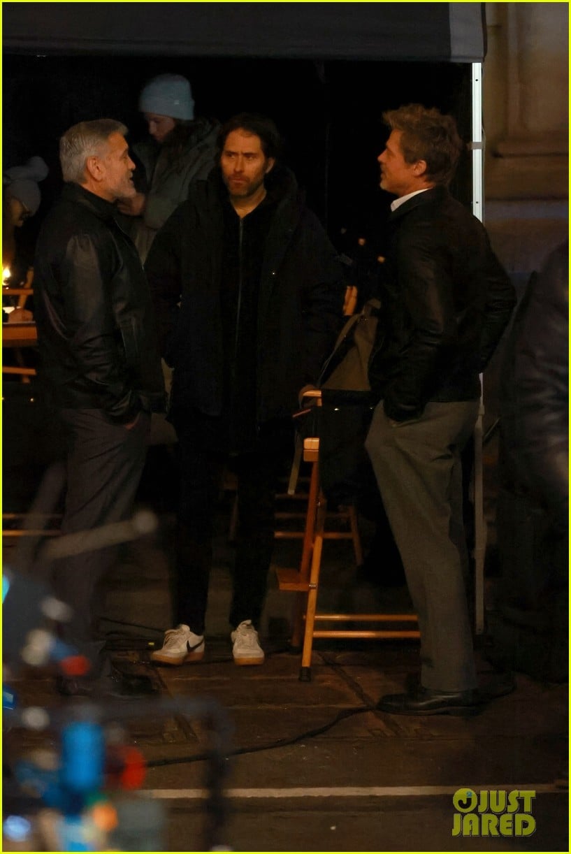 Brad Pitt & George Clooney Film Late-Night Scenes for 'Wolves' Thriller ...