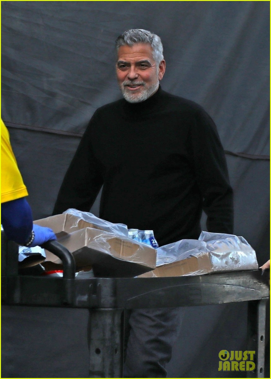 Brad Pitt & George Clooney Arrive on Set to Continue Filming 'Wolves ...