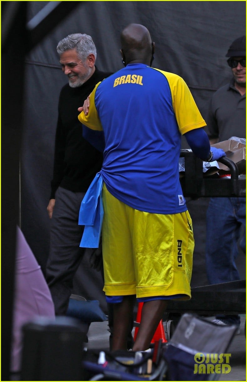 Brad Pitt & George Clooney Arrive on Set to Continue Filming 'Wolves ...