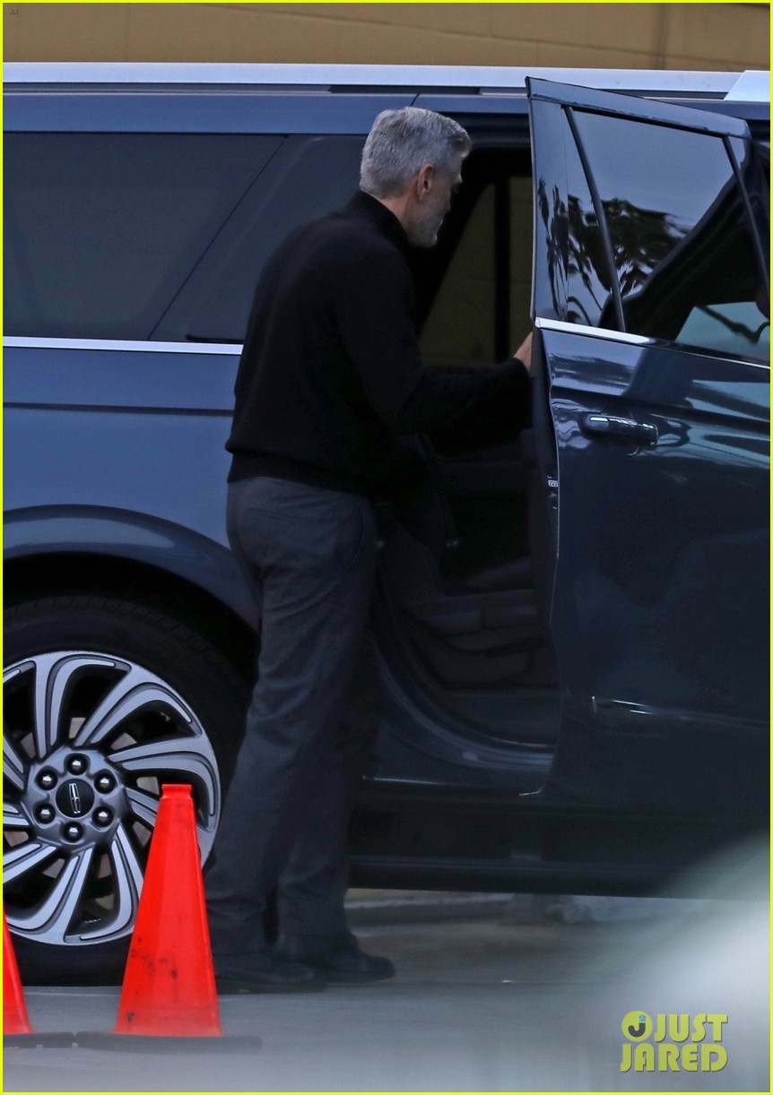 Brad Pitt & George Clooney Arrive on Set to Continue Filming 'Wolves ...