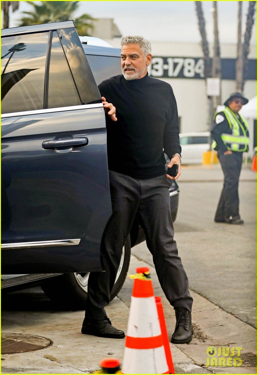 Brad Pitt & George Clooney Arrive on Set to Continue Filming 'Wolves ...