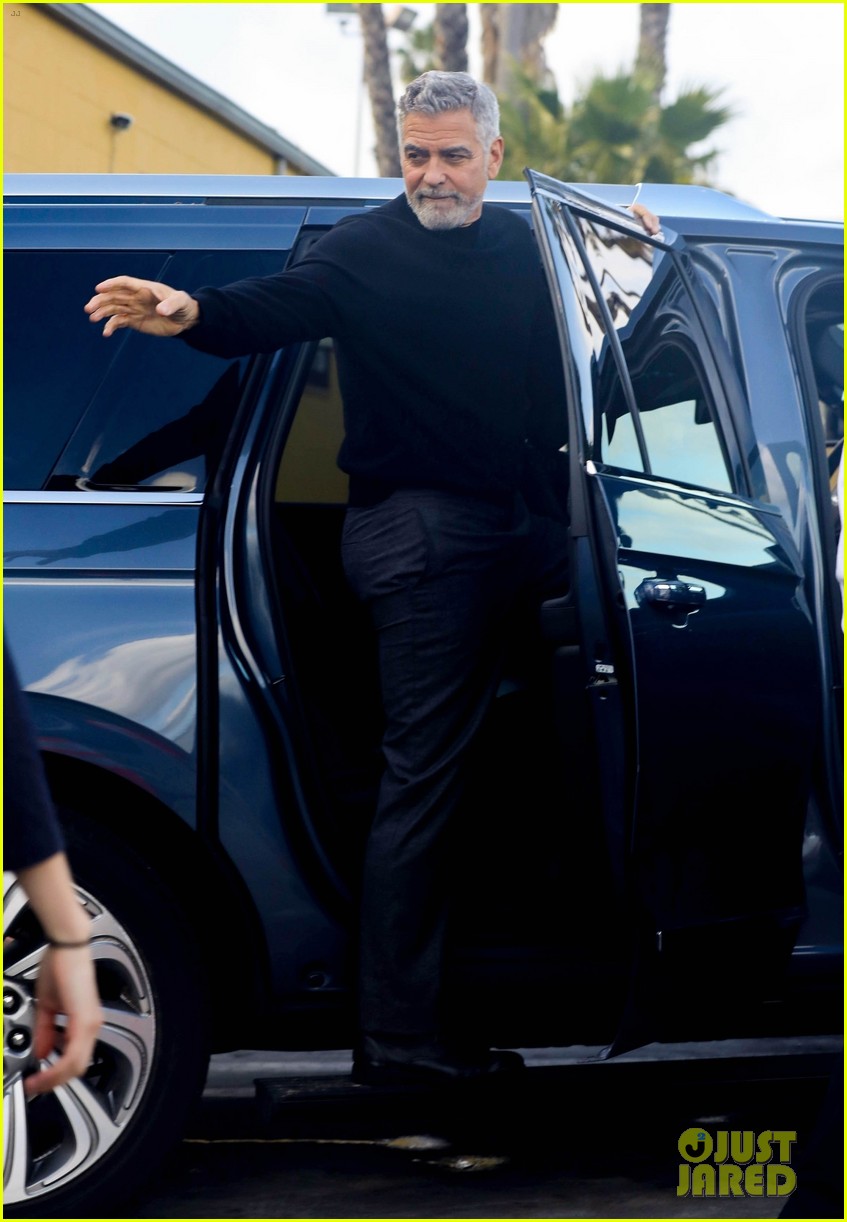 Brad Pitt & George Clooney Arrive on Set to Continue Filming 'Wolves ...