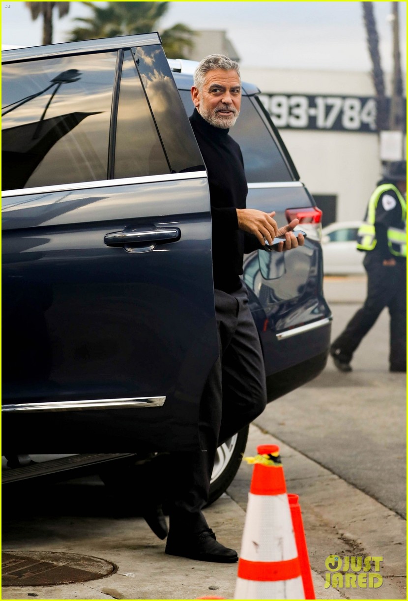 Brad Pitt & George Clooney Arrive on Set to Continue Filming 'Wolves ...