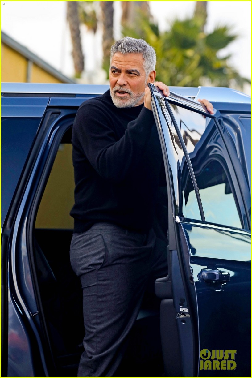 Brad Pitt & George Clooney Arrive on Set to Continue Filming 'Wolves ...