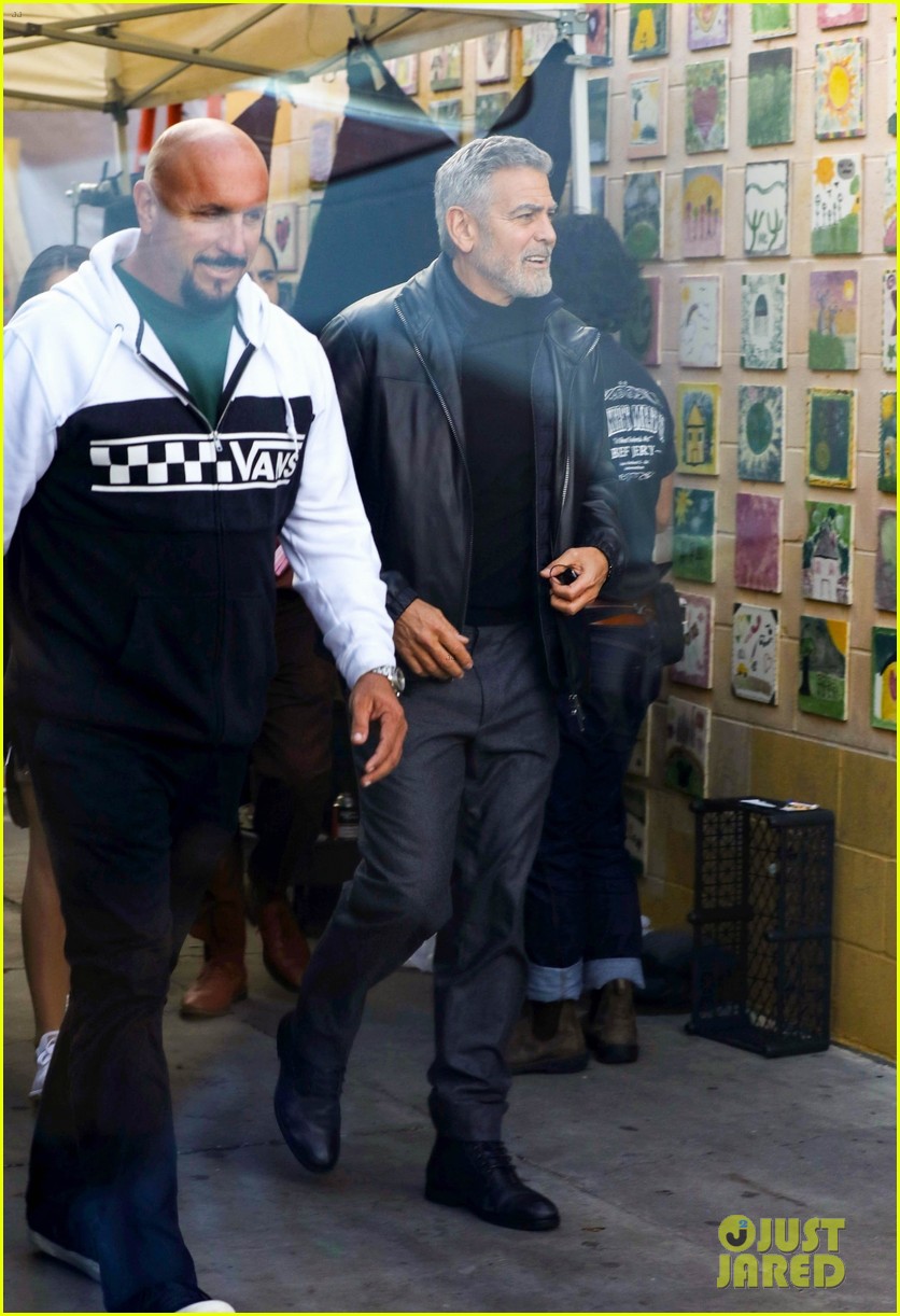Brad Pitt & George Clooney Arrive on Set to Continue Filming 'Wolves ...