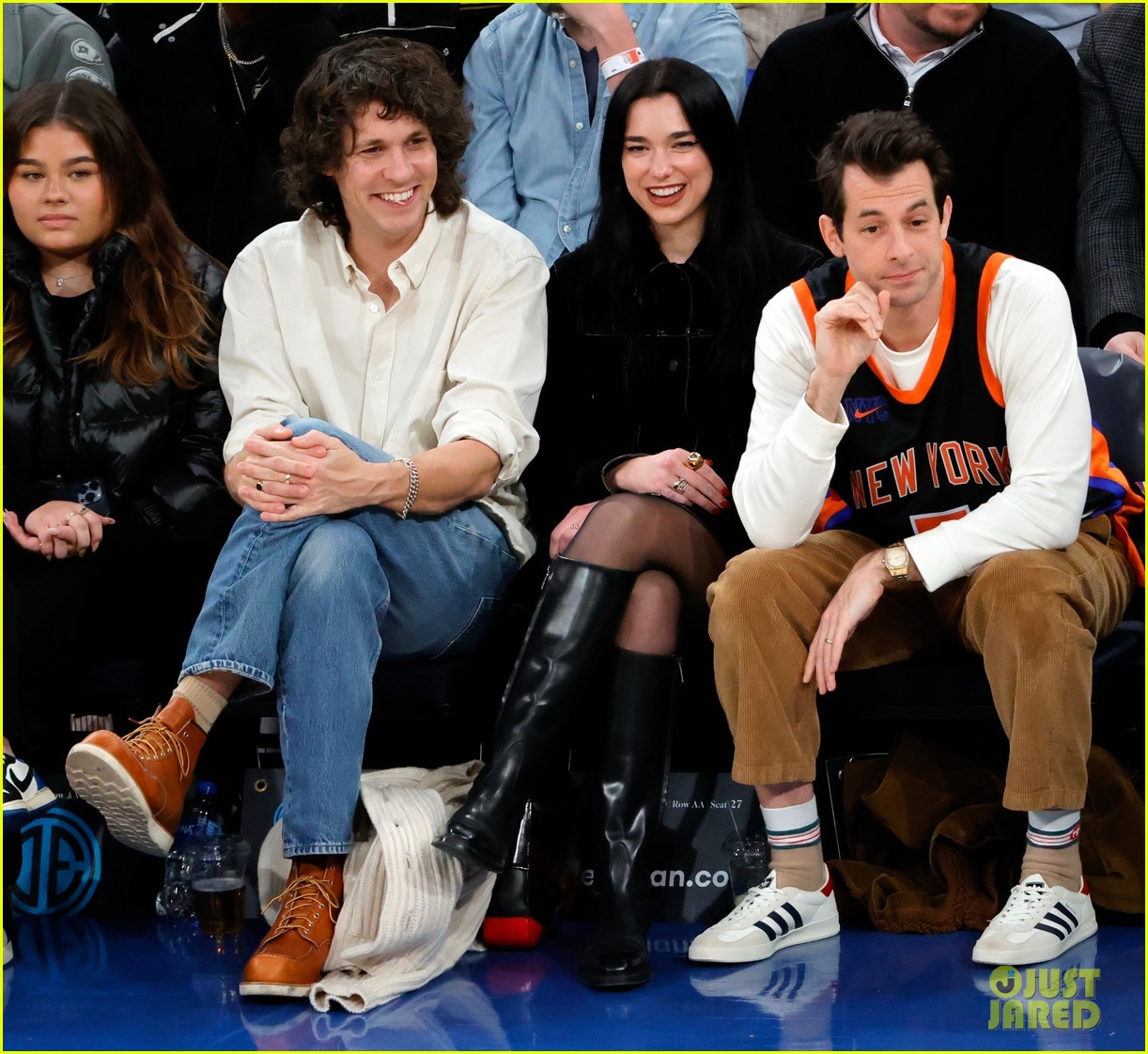 Dua Lipa Sits Courtside with Mark Ronson & Wife Grace Gummer at Knicks ...