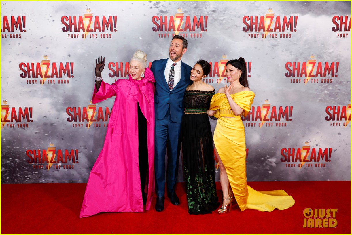 Zachary Levi Joins Helen Mirren, Rachel Zegler, & Lucy Liu at 'Shazam! Fury of the Gods ...