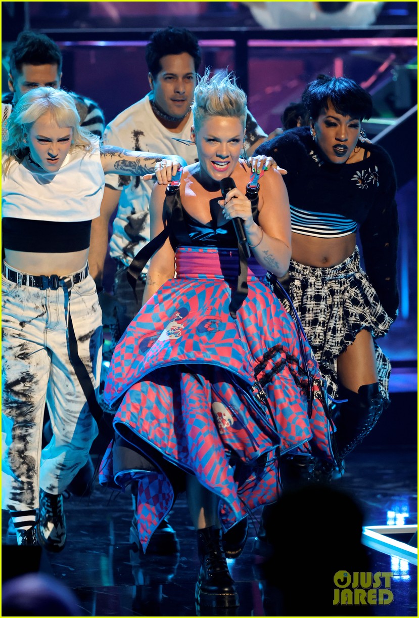 Pink Takes a Leap of Faith While Performing 'Trustfall' at iHeartRadio ...