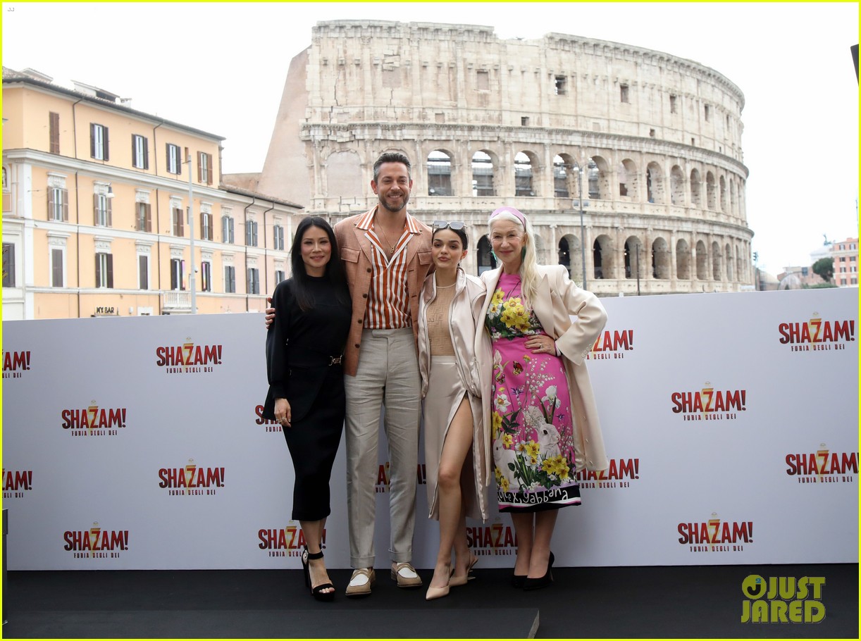 Zachary Levi Joins Lucy Liu, Rachel Zegler, & Helen Mirren at 'Shazam! Fury of the Gods ...