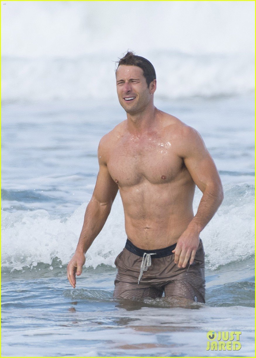 Shirtless Glen Powell Looks Hotter Than Ever While Filming Beach Scene with Sydney Sweeney for ...