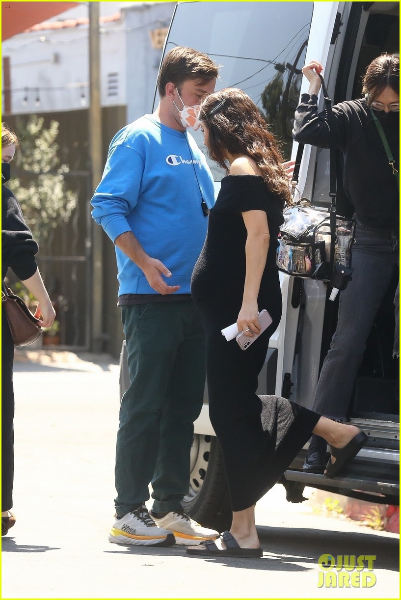 Mila Kunis Sports Fake Baby Bump on Set of 'Goodrich' with Co-Star ...