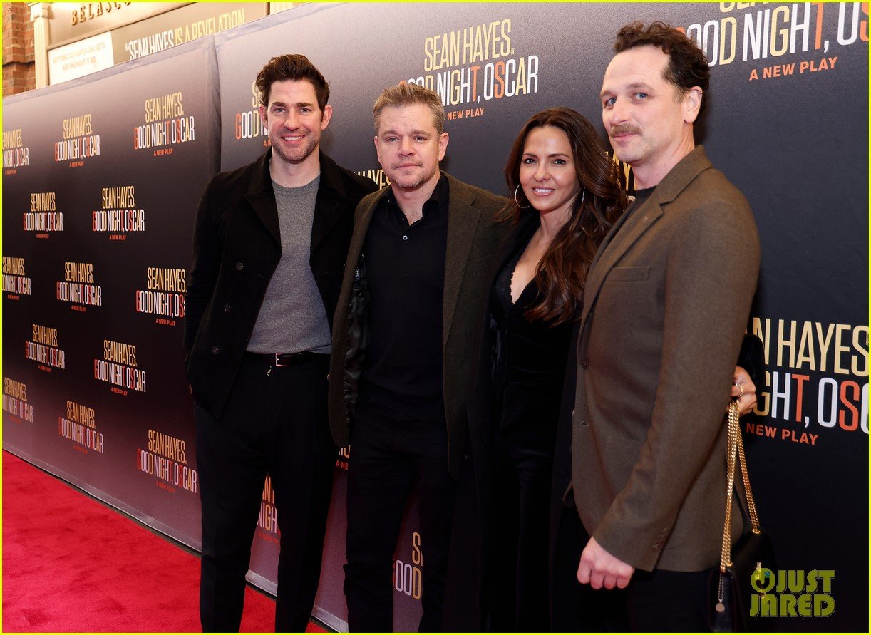John Krasinski Joins Matt Damon, Wife Luciana, & Matthew Rhys at 'Good ...